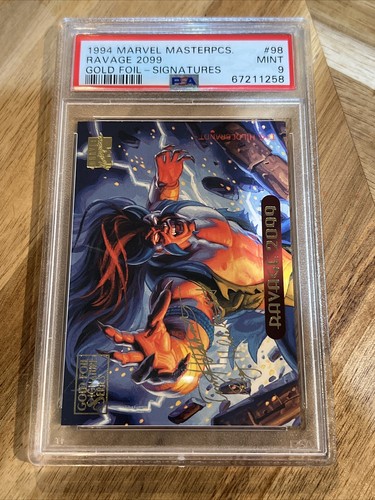 1994 Marvel Masterpieces Gold Foil Signatures #98 Ravage 2099 PSA 9 MCU ...