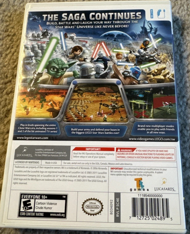 Wii Game: LEGO STAR WARS III : THE CLONE WARS !! Case and Disc, No ...
