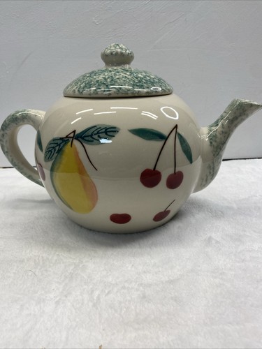 Hartstone Fruit Salad Teapot Hand Painted Stoneware Grandmacore | eBay