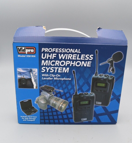 Vidpro XM-W4 Professional UHF Shoe Mount Wireless Microphone System ...