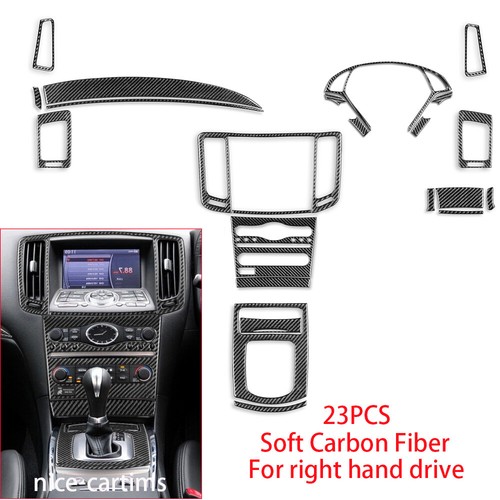 23Pcs Carbon Fiber Interior Full Set Kit Decor Trim For Infiniti G37 ...
