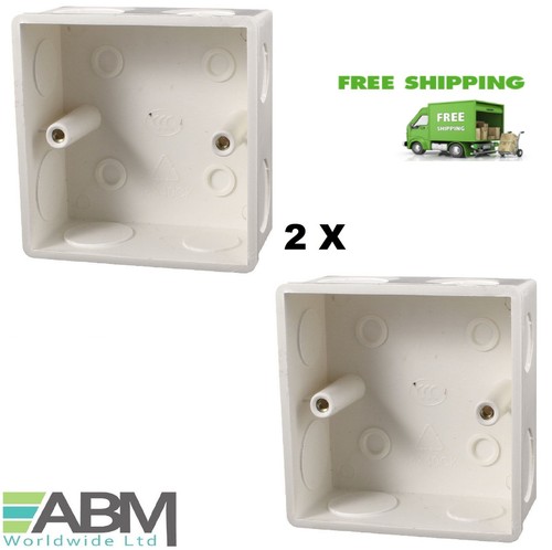 2 X 86mm x 86mm x 32mm Plastic Dual Sockets Mount Back Box Wall Socket ...