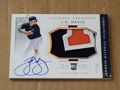 2018 National Treasures J.D. JD Davis RC Autograph /25 Rookie Sick ...