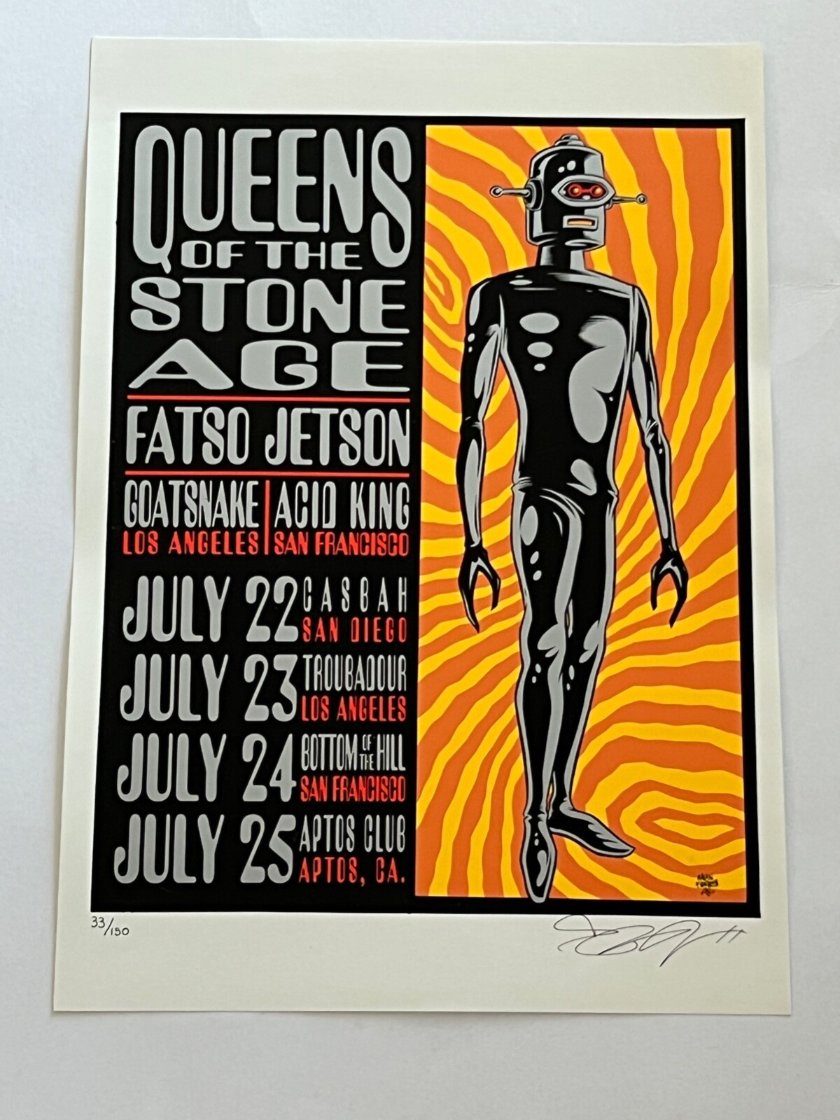 Queens of the Stone Age 1998 Original Alan Forbes Concert Poster 33/150 ...