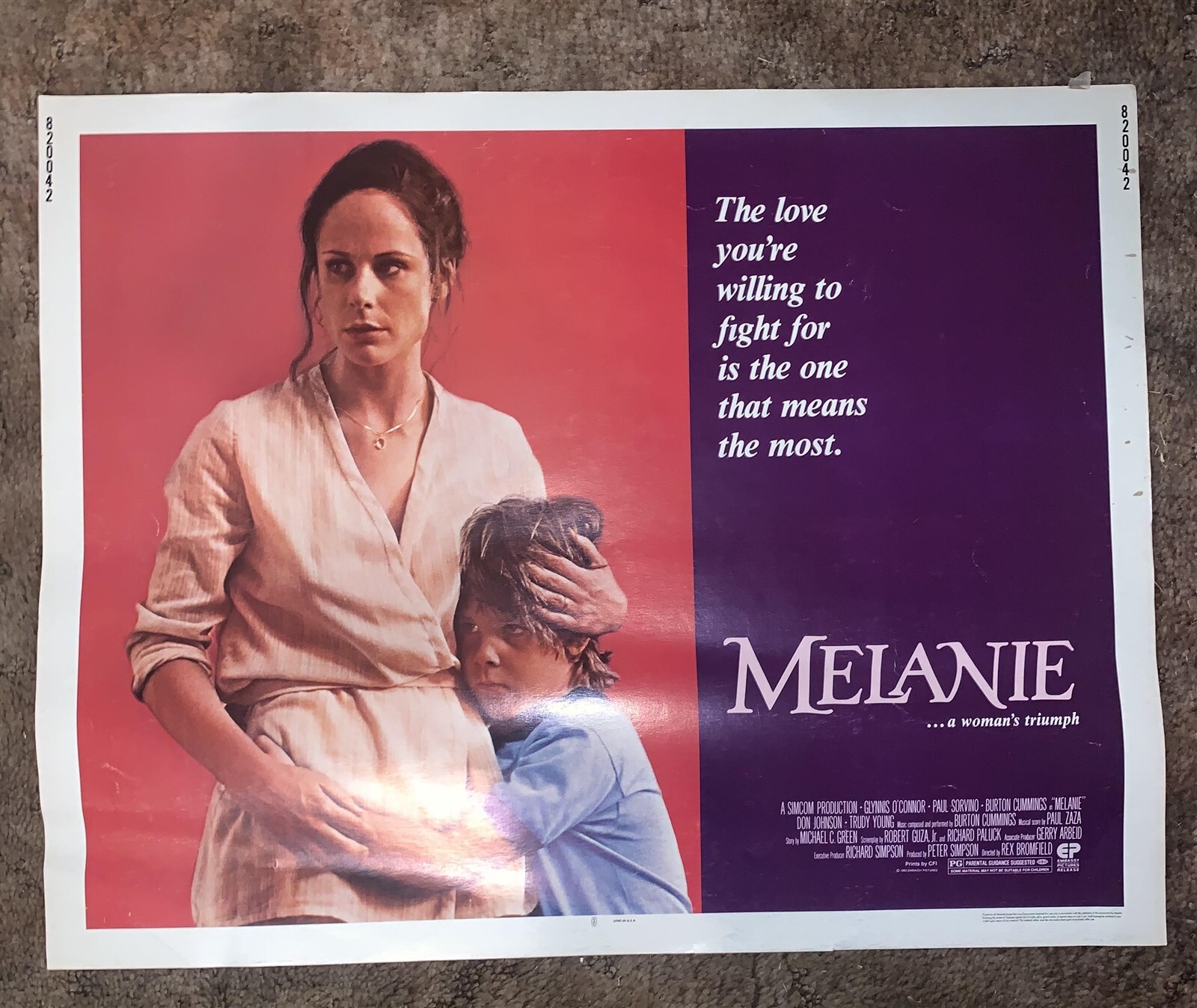 MELANIE 1982 22X28 HALF SHEET MOVIE POSTER BURTON CUMMINGS | eBay