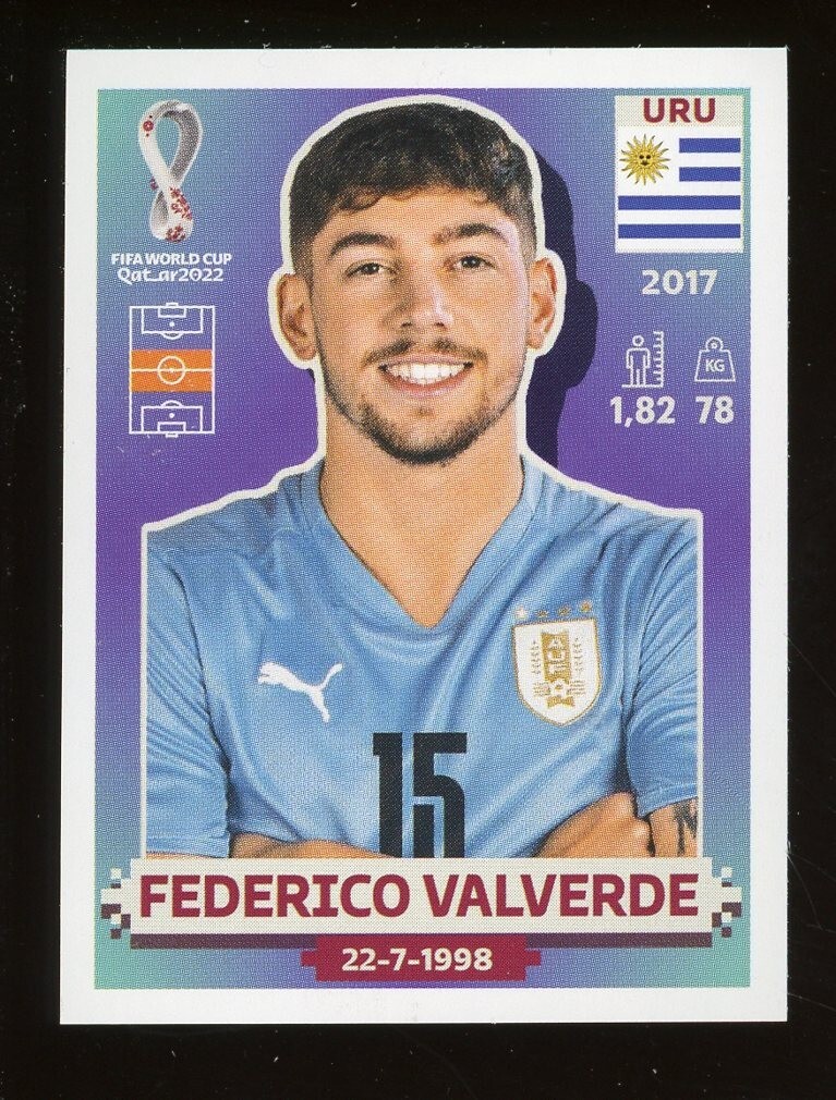 2022 Fifa World Cup Panini Sticker FEDERICO VALVERDE Uruguay URU15 mr ...