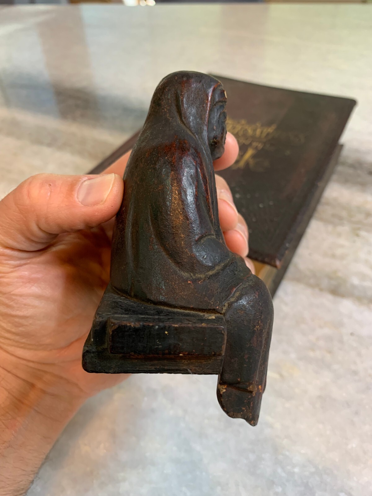 Antique Early Edo Period Japanese Wooden / Wood Daruma Monk Shelf ...