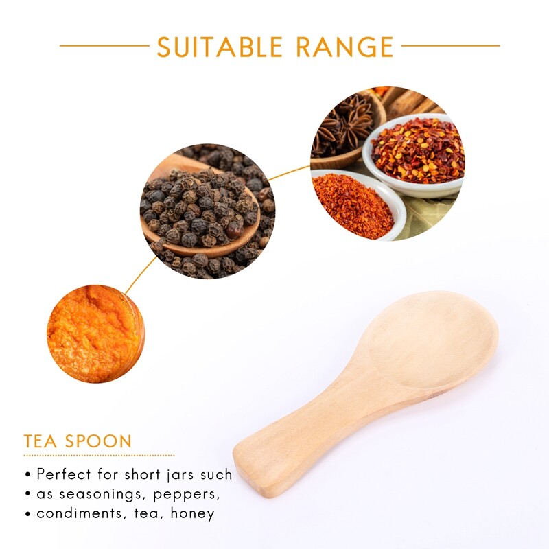 2X(Short Handle 10 Packets of Small Wooden Spoon, Perfect for Small ...