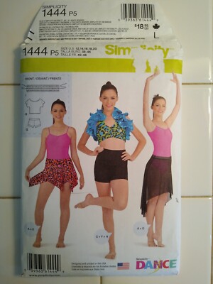 UNCUT Size 10-20 Simplicity 1444 Dancewear Knit Leotard Bra Skirt ...