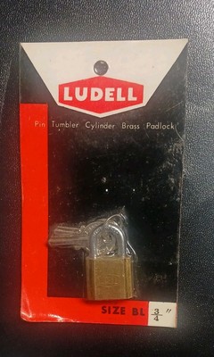 VINTAGE LUDELL BRASS MINIATURE PADLOCK NEW | eBay