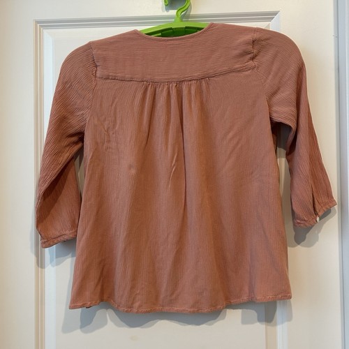 Pure Jill Peach Popover Blouse Sz S 3/4 Sleeves Gathers Casual ...