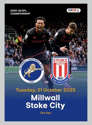 MILLWALL v STOKE CITY 21 October 2025 EFL Championship FAN edition ...