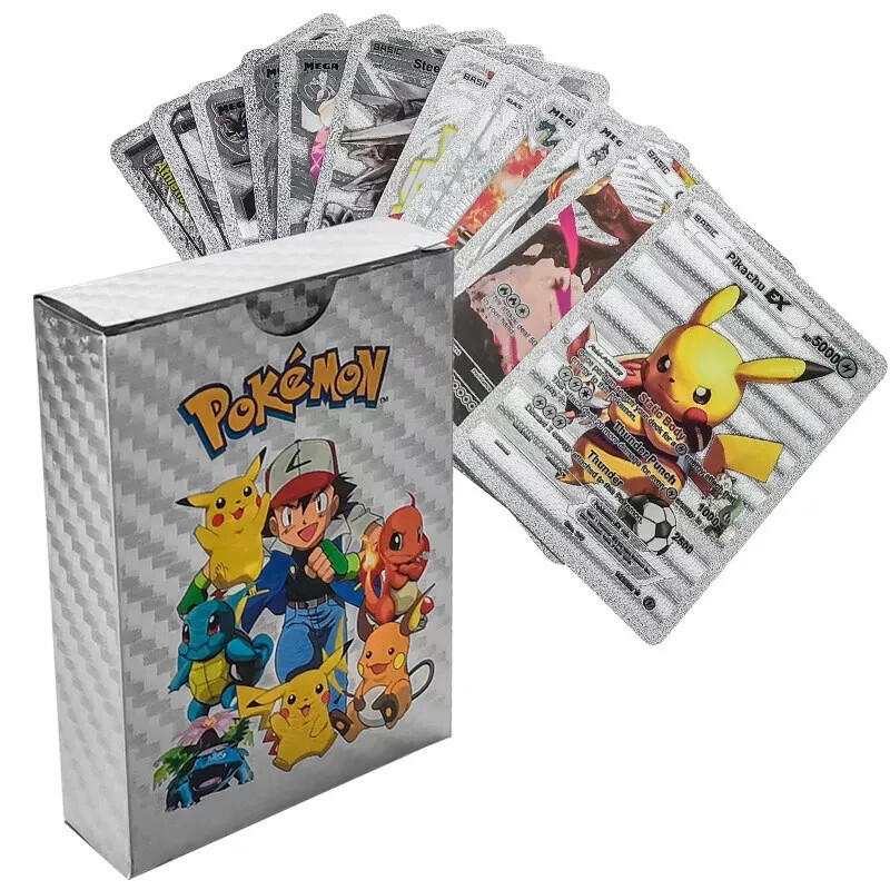 New 55PCS Pok Card Foil GOLD PACK CARDS TCG GX Vmax GX Card Charizard ...