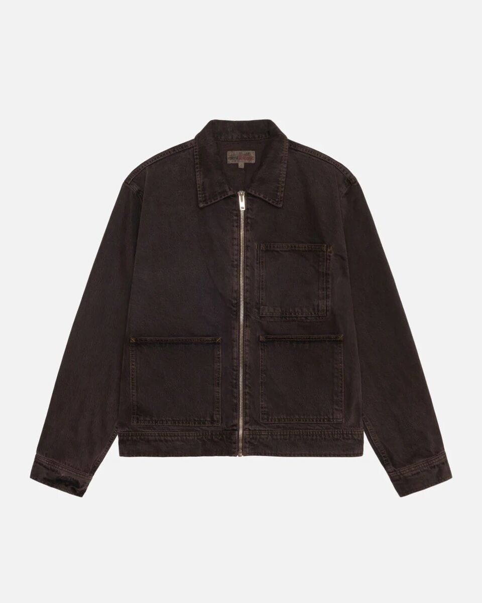 STUSSY ZIP WORK JACKET DENIM Size M Ç | eBay STUSSY ZIP WORK JACKET DENIM Size M Ç | eBay