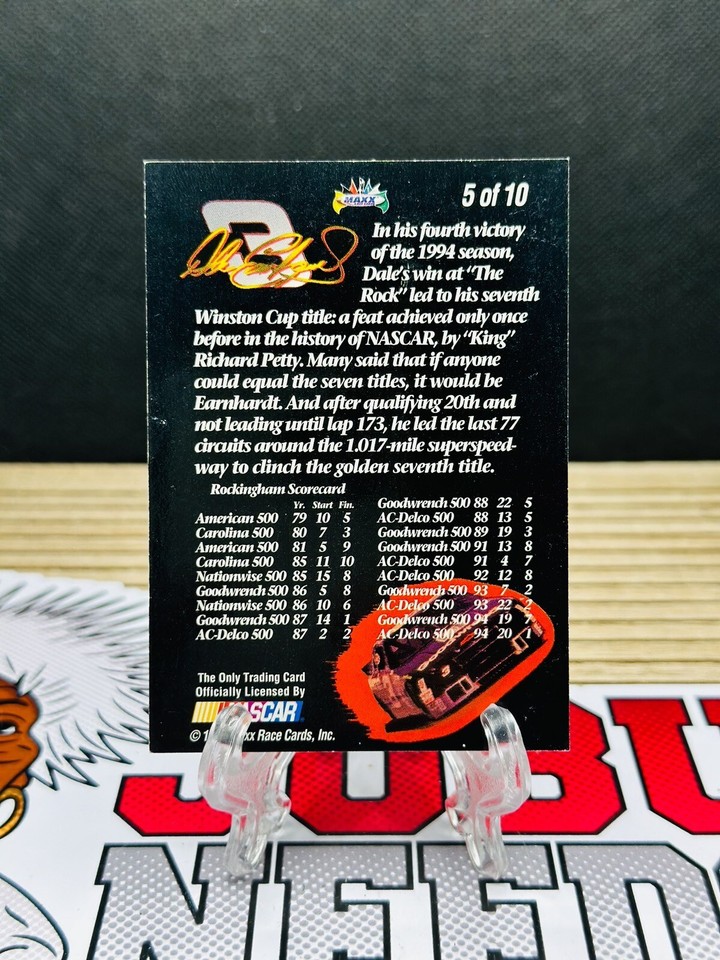 1995 MAXX RACING NASCAR Dale Earnhardt Sr. SP CHASE THE CHAMPION SILVER ...