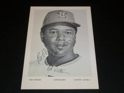 Astros Bob Watson Auto Signed Team Issue Photo JSA C | eBay