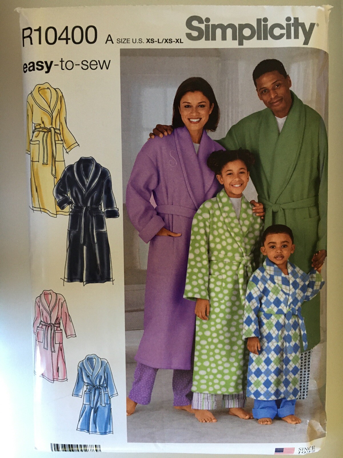Simplicity R10400 Easy Robes for Men Women & Kids Sz Xs-xl Uncut ...