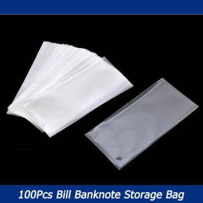 100Pcs Currency Sleeves Paper Money Bill Holder Banknote Storage ...