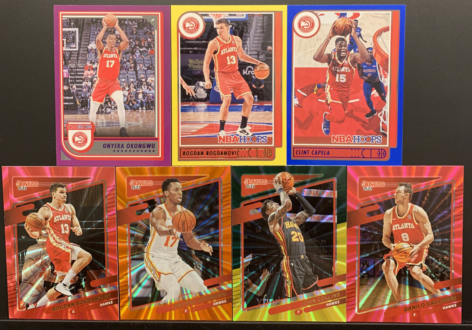 Atlanta Hawks 7 Card Colored Lot John Collins Clint Capela Onyeka ...