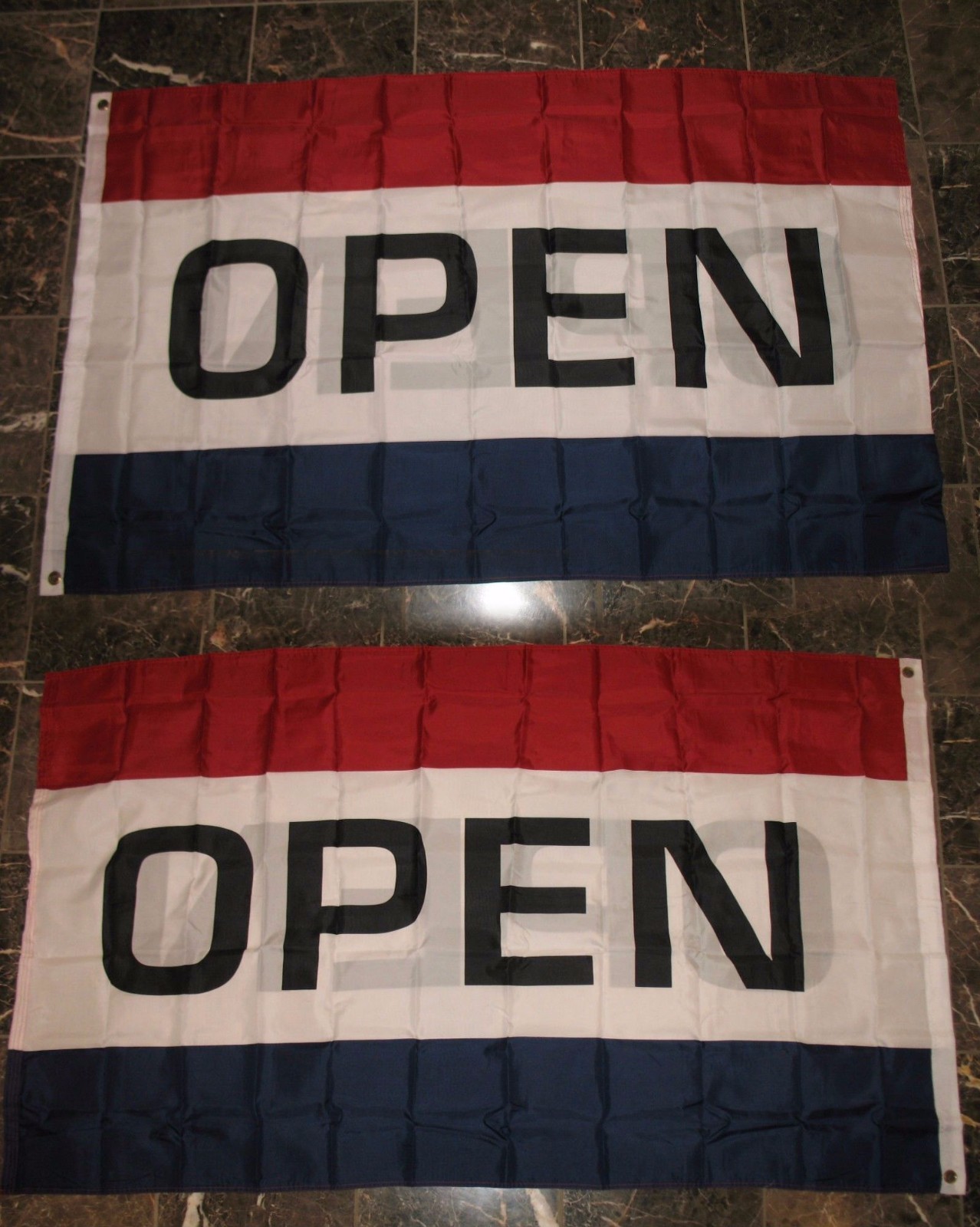 3x5 Open Flag Advertising Red White Blue 2 Faced 2-ply Wind Resistant ...