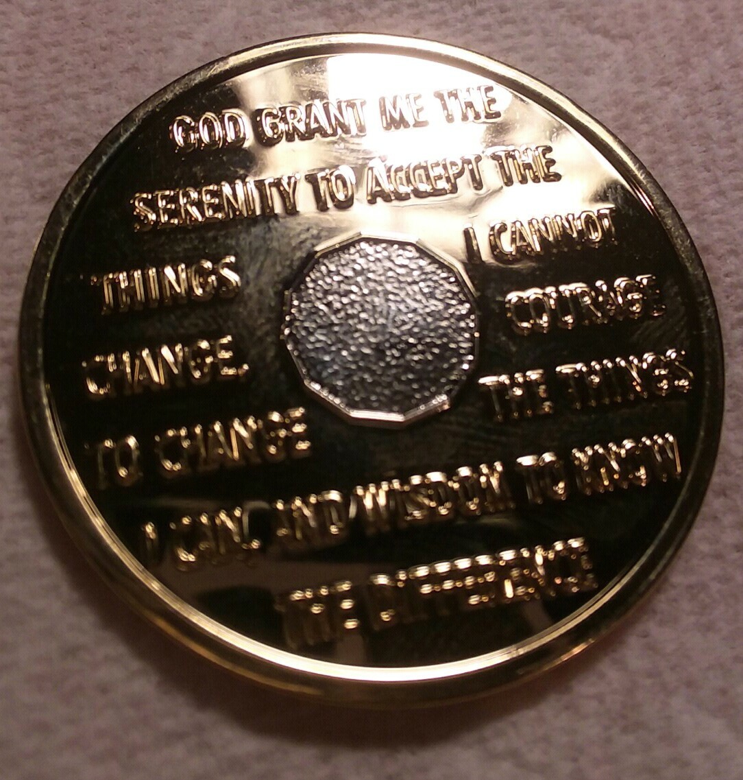 2 YEAR AA GOLD/SILVER Bi-Plated Alcoholics Anonymous CHIP COIN ...
