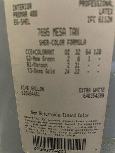 Sherwin Williams Interior Promar 400 egg shell SW 7695 Mesa Tan 4 ...