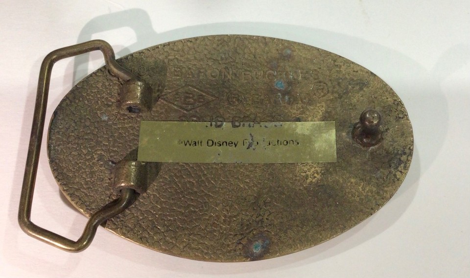 Vintage 1983 Baron Buckle Mickey Mouse Solid Brass | eBay UK