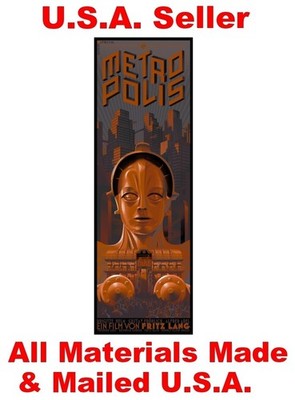 *BIG COLOR Metropolis Movie Poster Boris Bilinsky Fritz Lang LQQK And ...