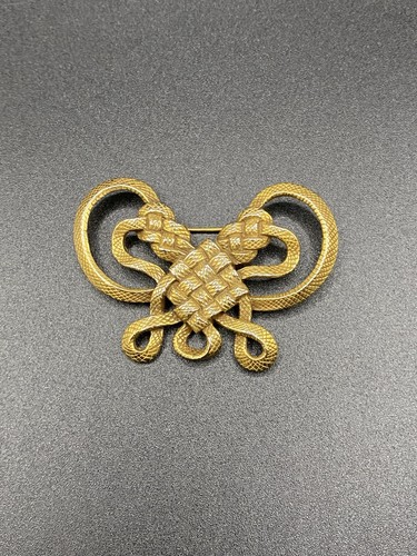 Vintage 1982 Metropolitan Museum Of Art MMA Braided Bow Gold Tone MMA ...