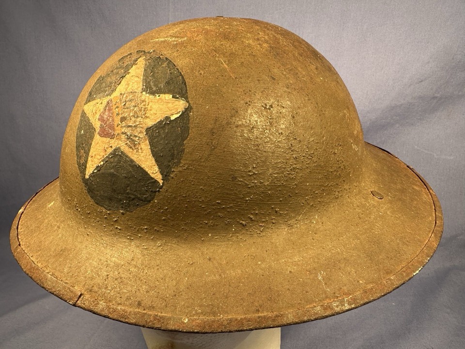 RARE WW1 US 2nd DIV FIELD ART BRIG HDQ M1917 CAMO HELMET | eBay