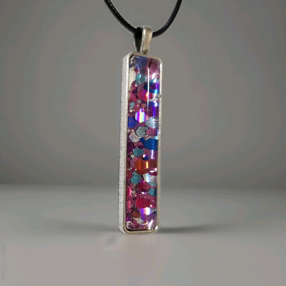 Unique OOAK Statement Art Under Glass Pendant Necklace On Cord ...
