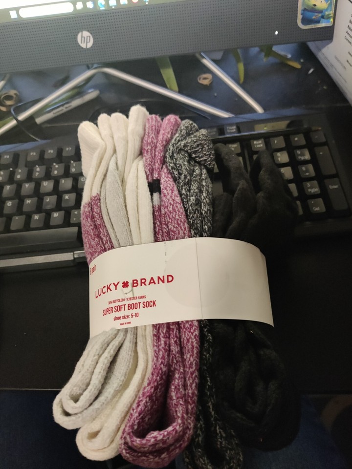 NWT Lucky Brand Womens Super Soft Boot Socks 5 Pairs Size 5-10 Colors ...