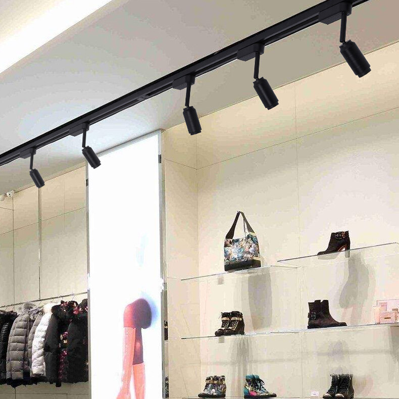 LED COB Ceiling Light Fixture Track Rail Lamp Adjustable Zooming Focus ...