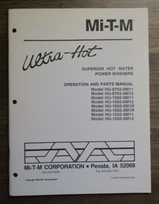 Mi-T-M Operation & Parts Manual 37-0066-083095-250 | eBay