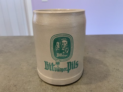 Vtg Bitburger Pils German Beer Mug Stein Stoneware | eBay