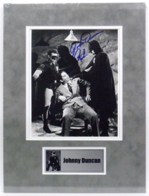 BATMAN series photo signed by JOHNNY DUNCAN "Robin", COA, matted w ...