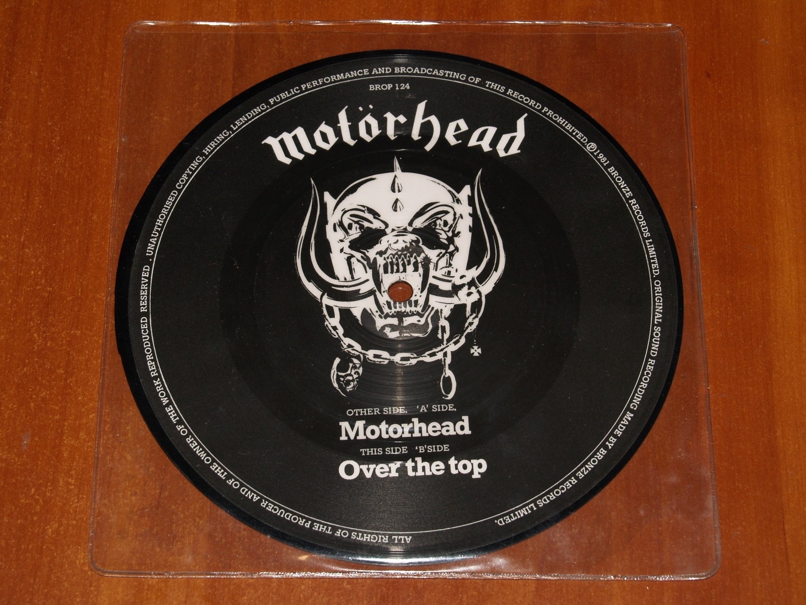 MOTORHEAD OVER THE TOP *RARE* 7" PICTURE DISC VINYL BRONZE UK PRESS ...