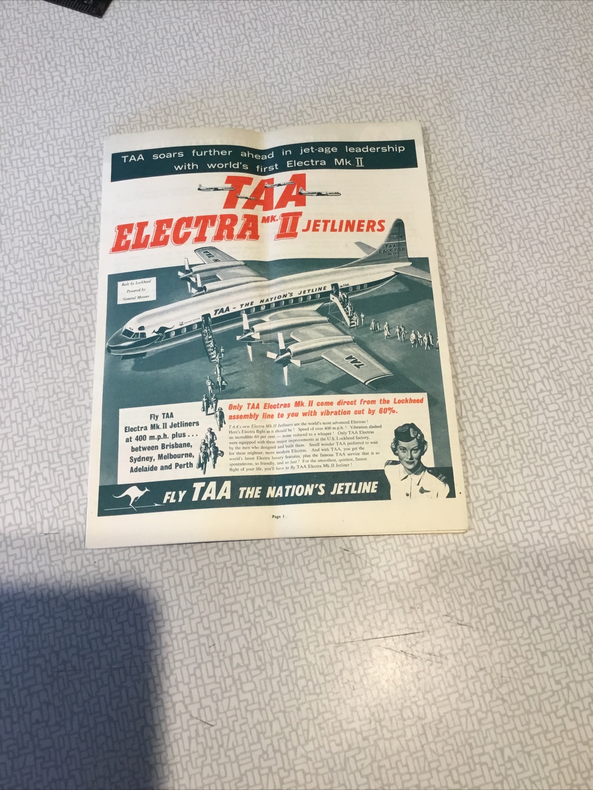 TAA timetable effective from 8th July 1959 Trans-Australia Airlines ...