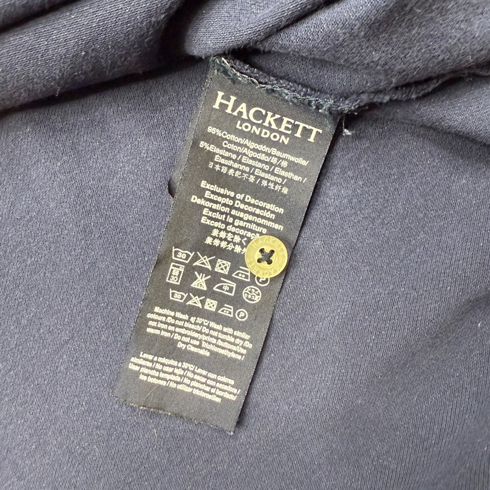 Hackett Mayfair Mens Polo Shirt Blue M Short Sleeve Collared Golf ...