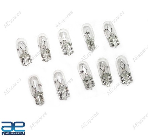 Small Clear Wedge Base Bulb 10 Unit 12V 5W For Car Bike Scooter ...