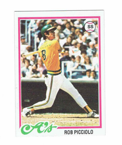 Rob Picciolo Oakland Athletics Shortstop #528 Topps 1978 #Baseball Card ...
