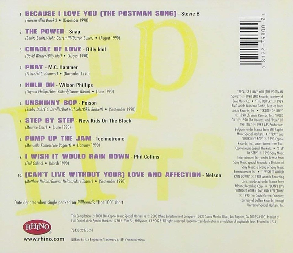 Billboard Top Hits : 1990 [Audio CD, 081227980023] 81227980023| eBay