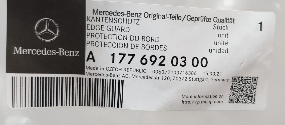 MERCEDES a Class W177 Door Weather Seal Front Left A1776920300 2018 ...