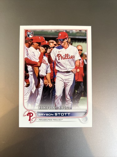 Bryson Stott 2022 Topps Update Rookie Debut RC Card Phillies #US255 PWE ...
