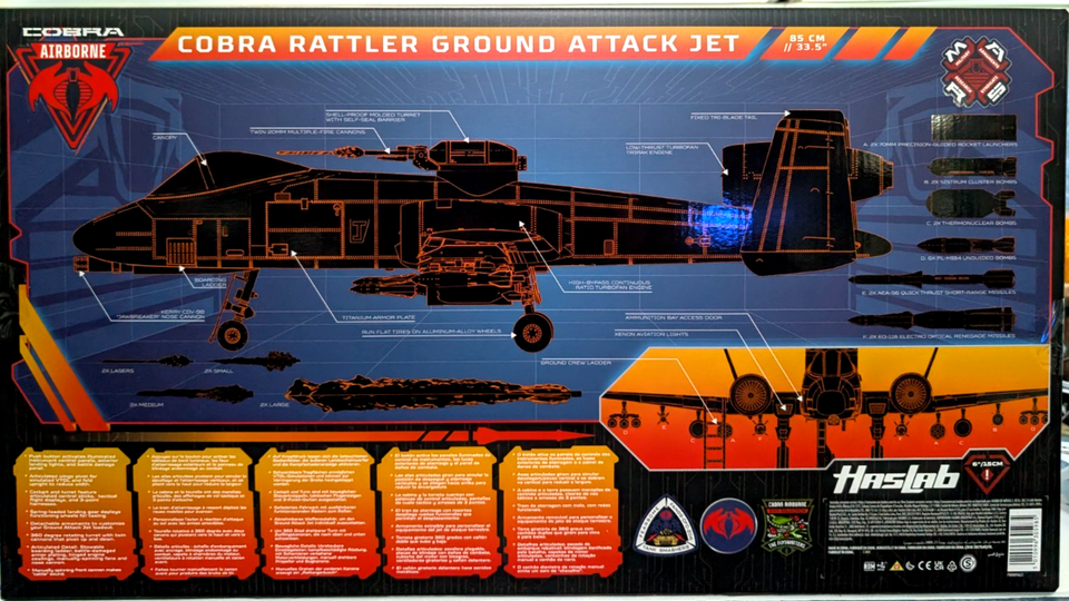 GI Joe Classified HasLab Cobra Rattler PLANE ONLY - NO FIGURES/PATCHES ...