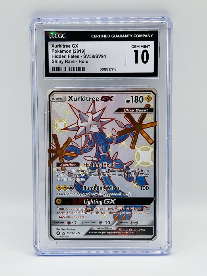 CGC 10 GEM MINT Pokemon Xurkitree GX Hidden Fates Full Art #SV58 | eBay