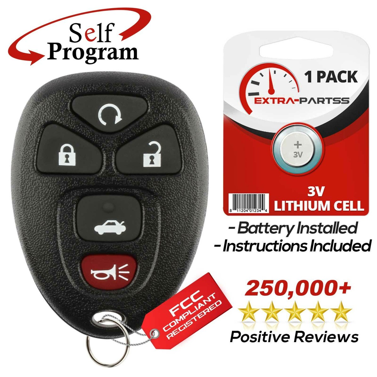 2007 Chevy Impala Key Fob 2 For 2006 2007 2008 2009 2010 2011 2012