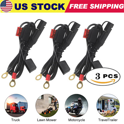 3 Packs Battery Terminal Ring Sae Connector Harness Charger Cable ...