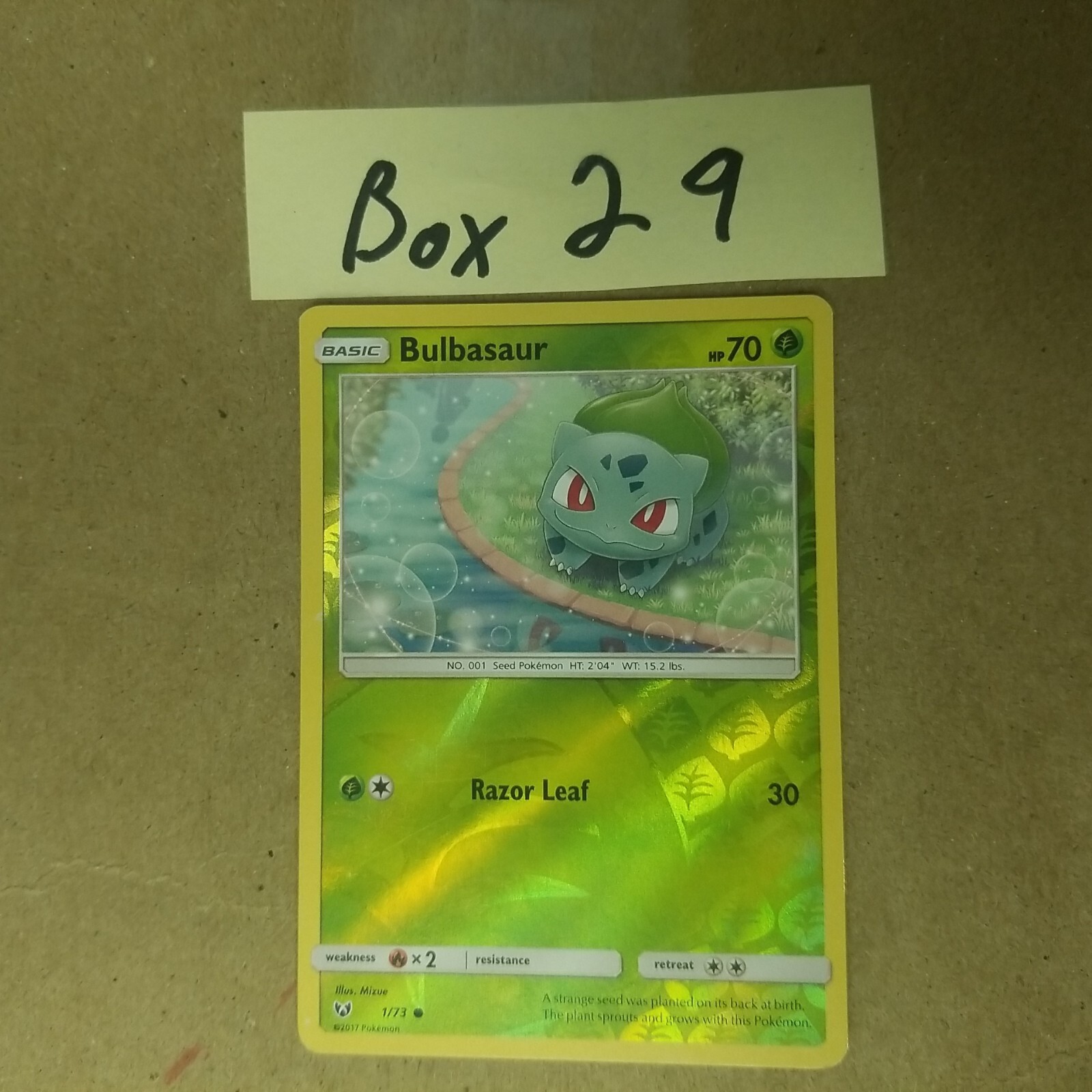 Bulbasaur - 1/73 - Common - Reverse Holo Pokemon Shining - POKEMON CARD ...