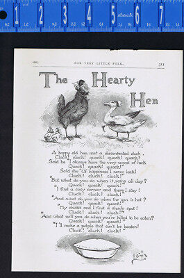 The Hearty Hen: A Victorian Poem for Ducks & Chickens - 1885 Page of ...